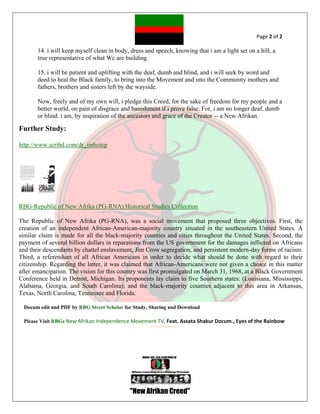 The New Afrikan Creed / PG-RNA | PDF