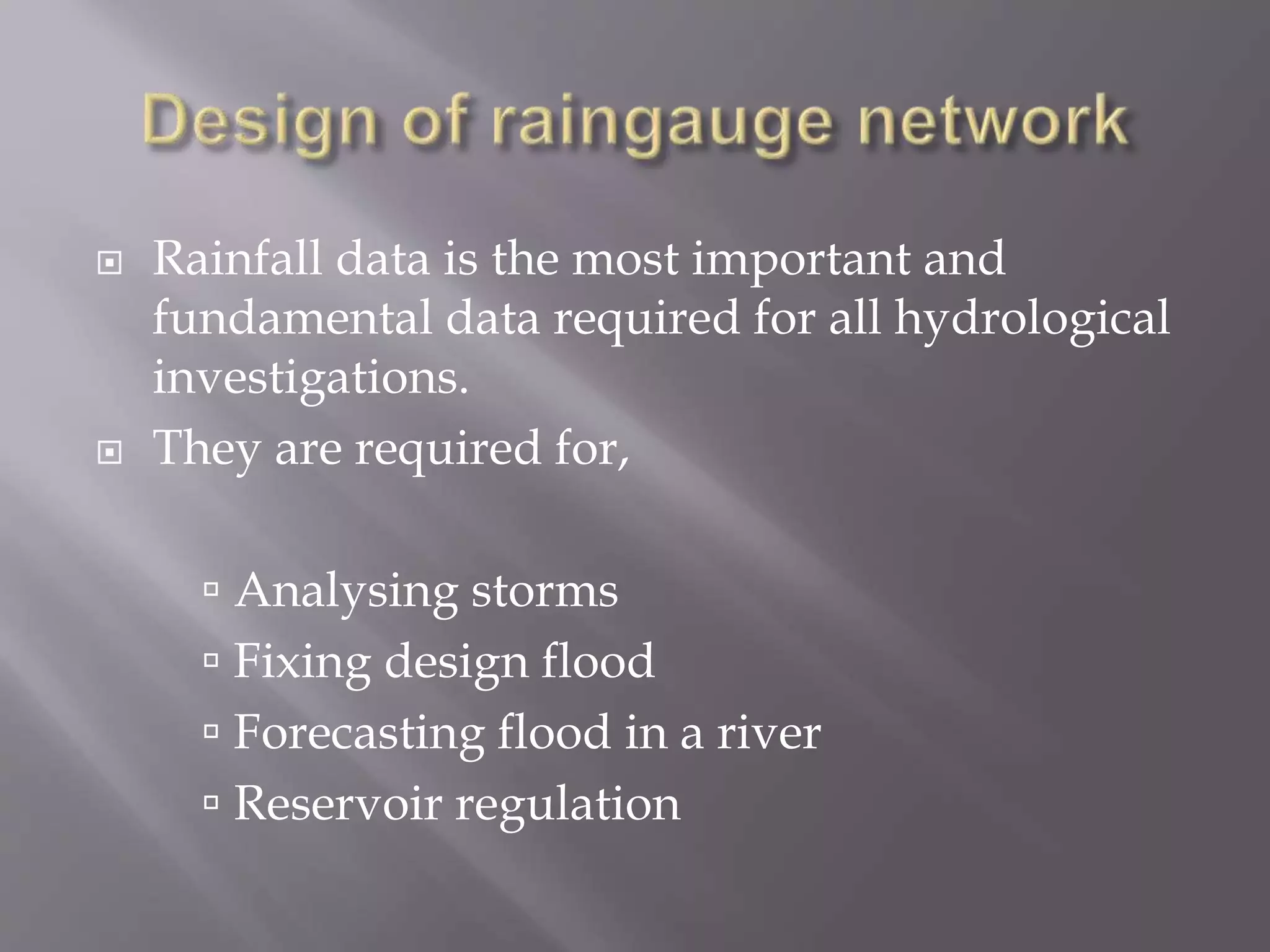 design of rain gauge network | PPTX