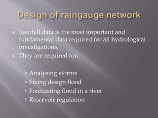 design of rain gauge network | PPTX