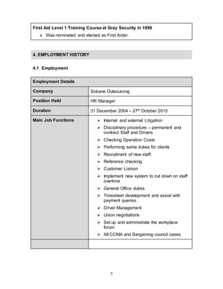 Llundato Christo Peters's CV | DOCX | Human Resources | Business