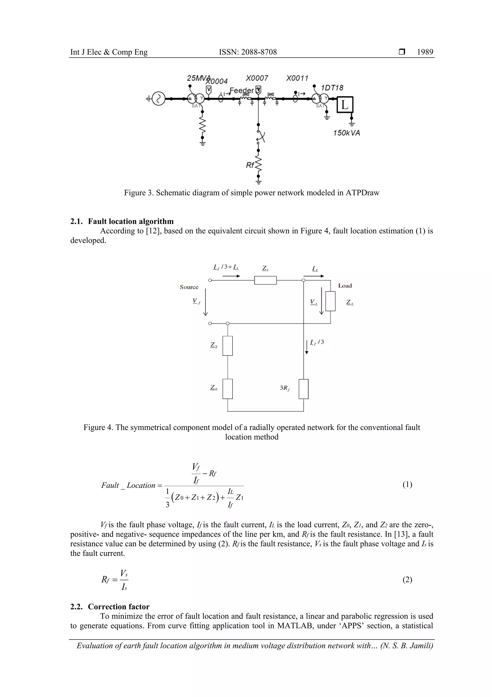 Evaluation Of Earth Fault Location Algorithm In Medium Voltage Distribution Network With