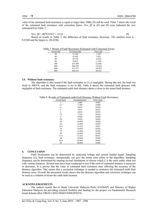 Evaluation Of Earth Fault Location Algorithm In Medium Voltage Distribution Network With