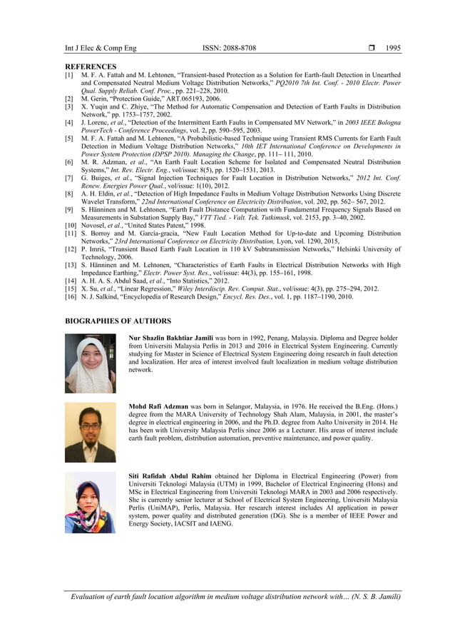 Evaluation Of Earth Fault Location Algorithm In Medium Voltage Distribution Network With