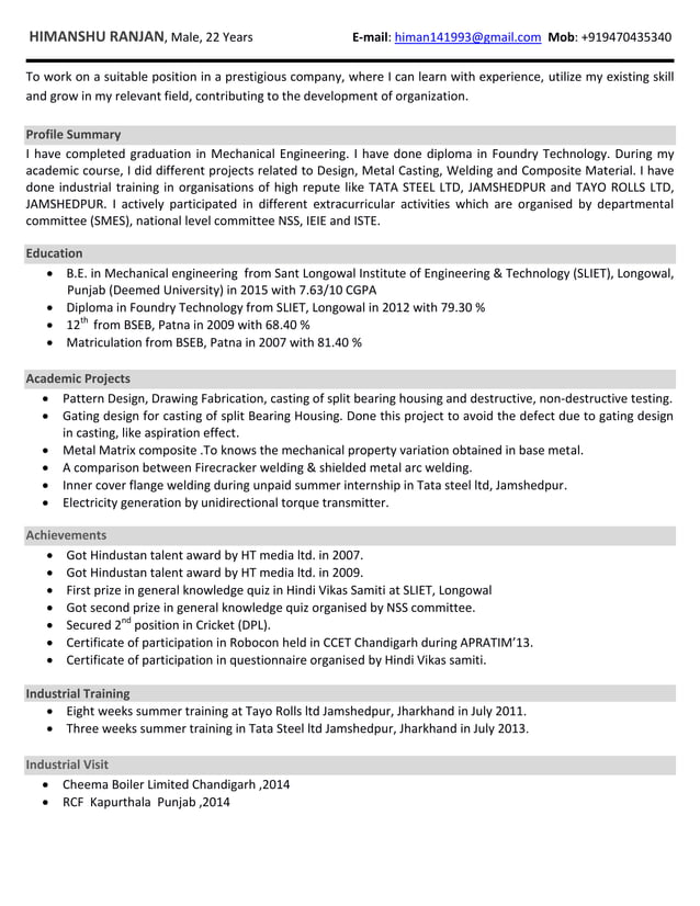 Resume_Himanshu Ranjan | PDF