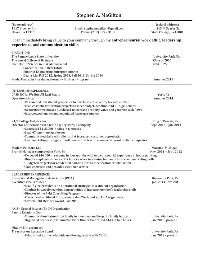 Resume Updated Sept 2015 | PDF
