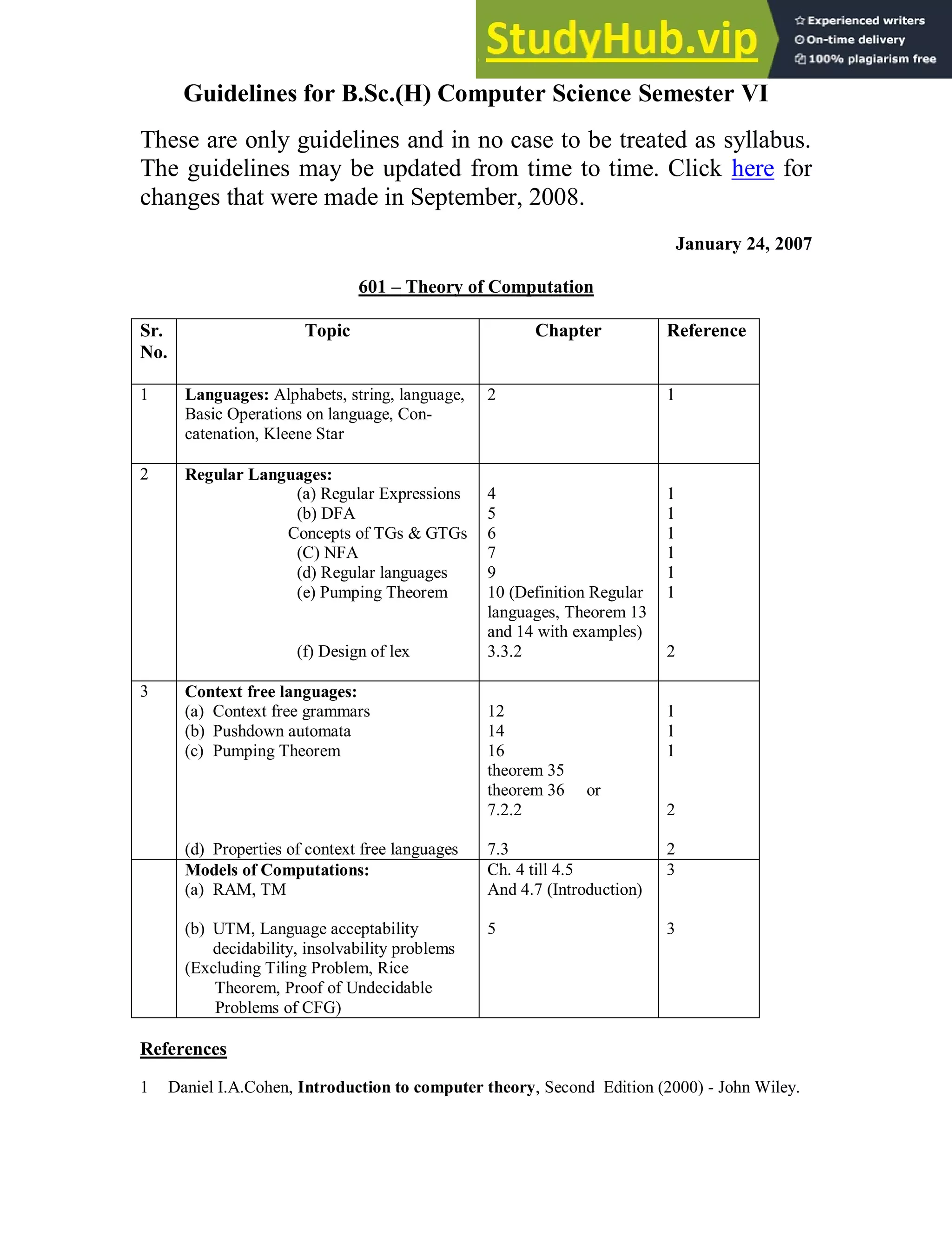 601 Theory Of Computation | PDF