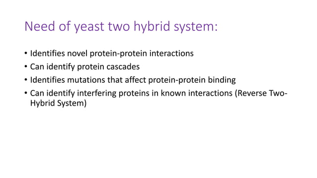 yeast two hybrid system | PPTX | Biological Sciences | Science
