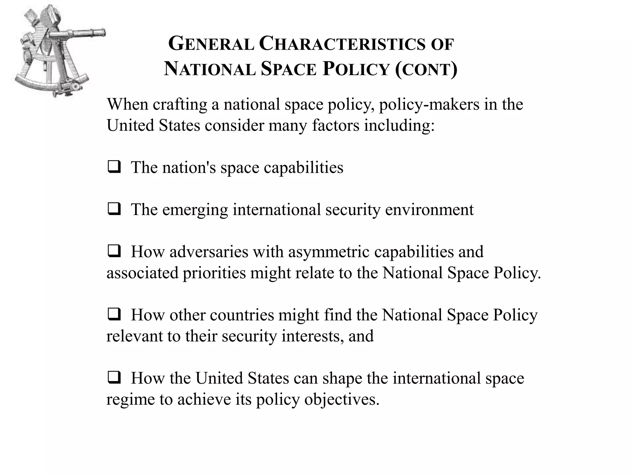 National Space Policy (Space Show June 14th) | PPTX
