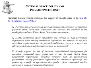 National Space Policy (Space Show June 14th) | PPTX