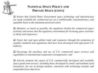 National Space Policy (Space Show June 14th) | PPTX