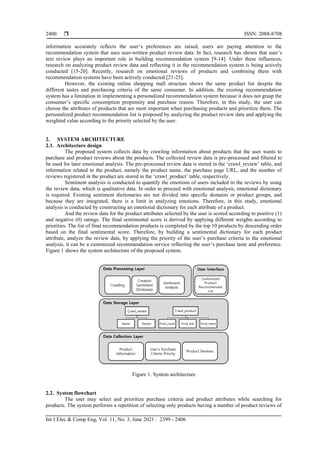 Personal customized recommendation system reflecting purchase criteria and product reviews ...