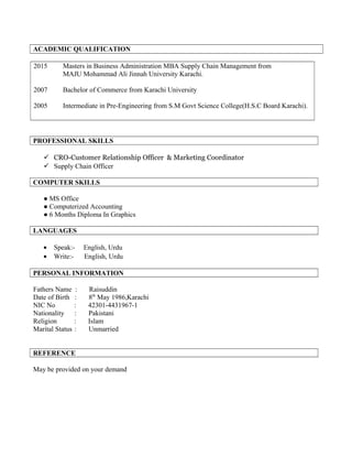 M.KAMRAN CV UPDATED | PDF