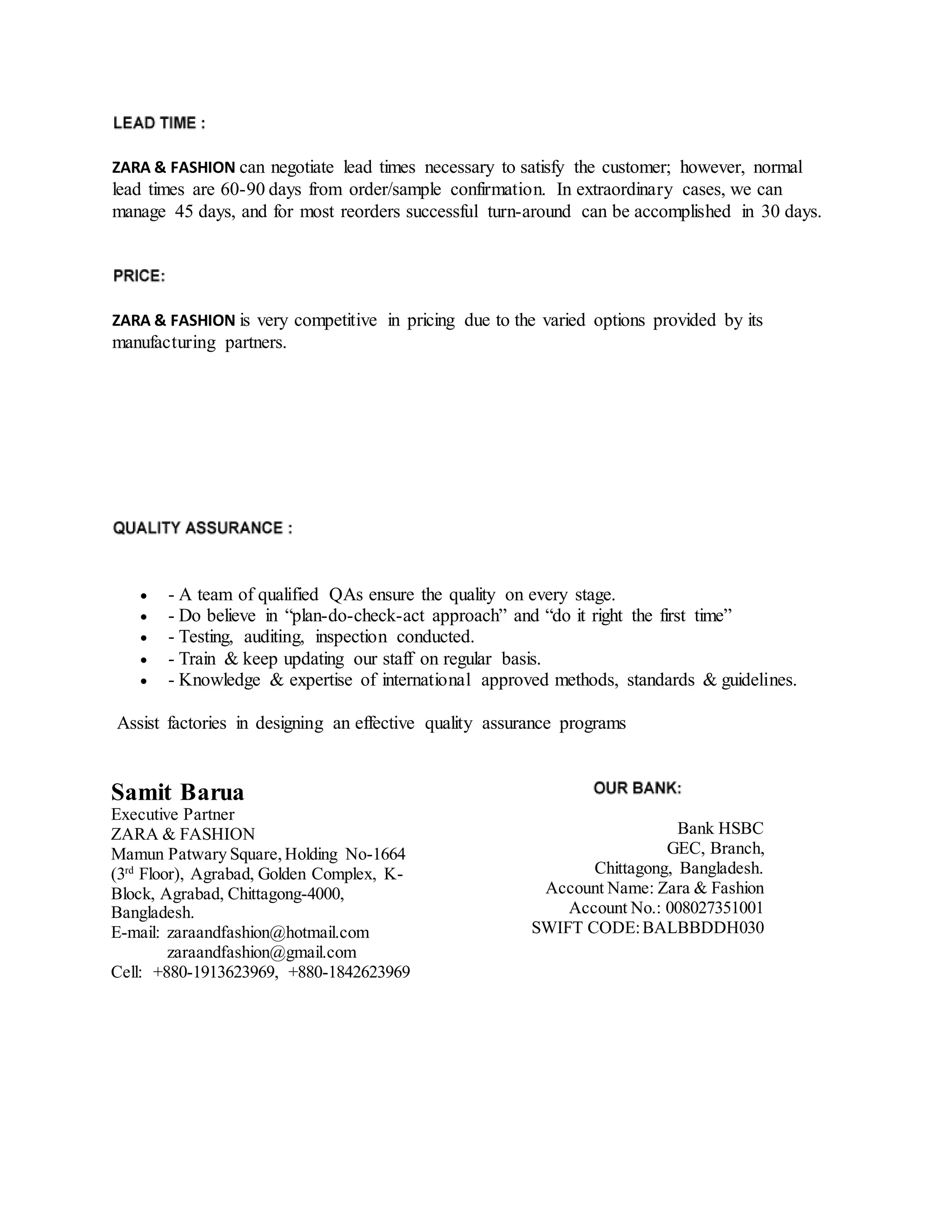 Zara & Fashion Profile | DOCX