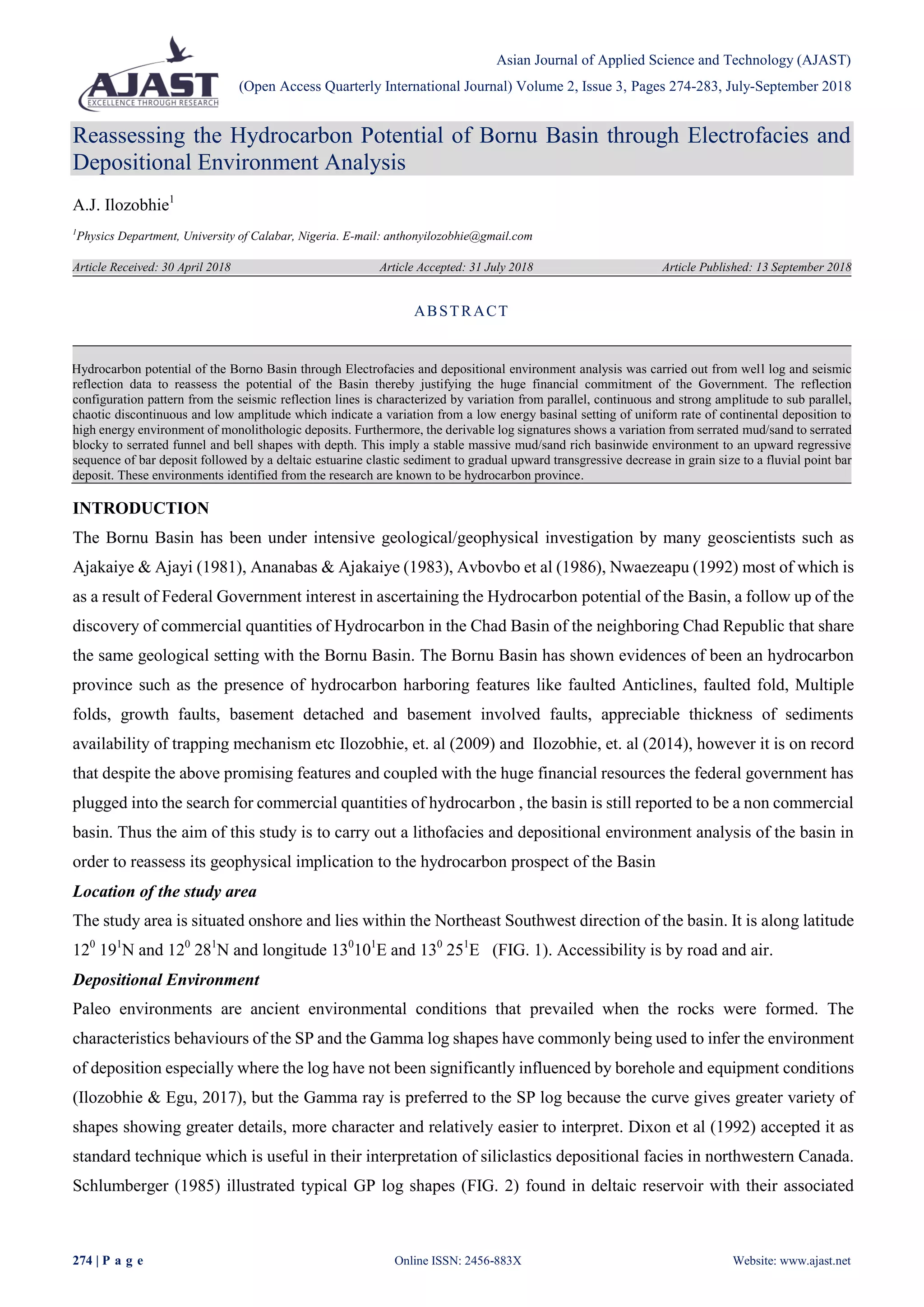 Reassessing the Hydrocarbon Potential of Bornu Basin through ...