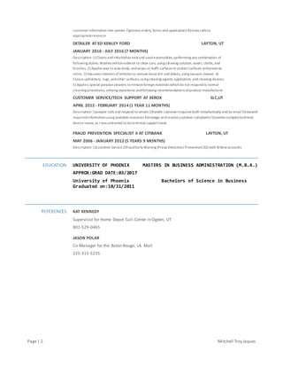 mitchell jaques resume 2016 | PDF