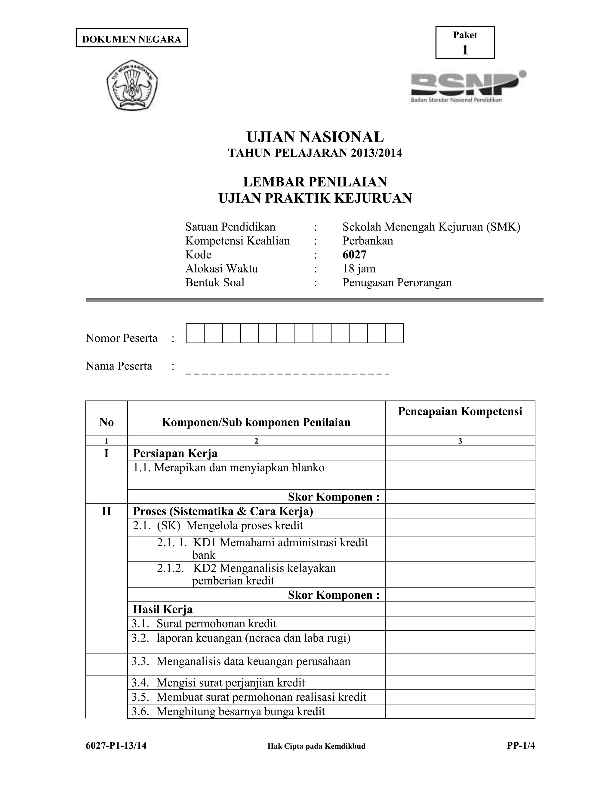 6027 p1-p psp-perbankan-contoh | PDF