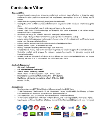 Nour Eldeen Al-Hammoury - CV | PDF