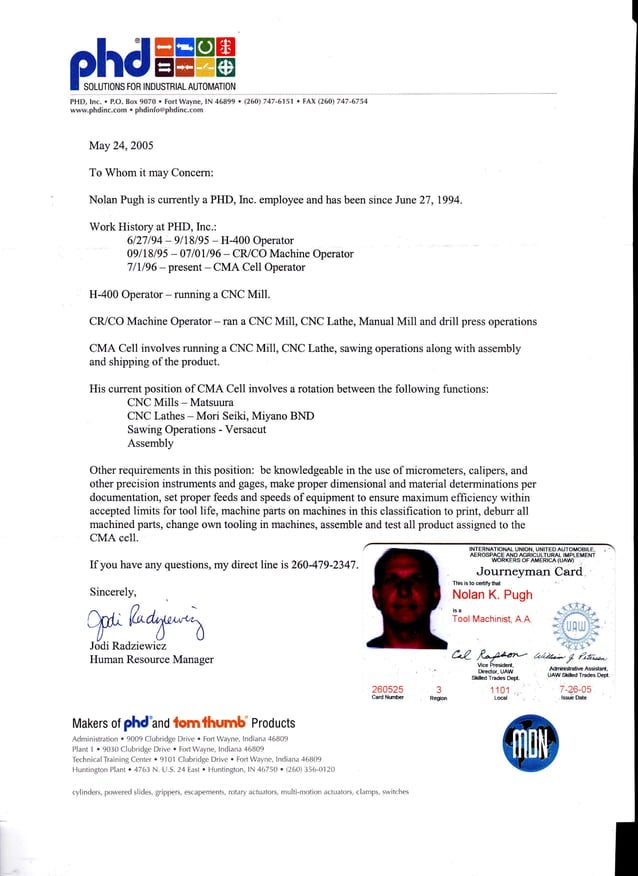 Journeyman Card and Letter | PDF