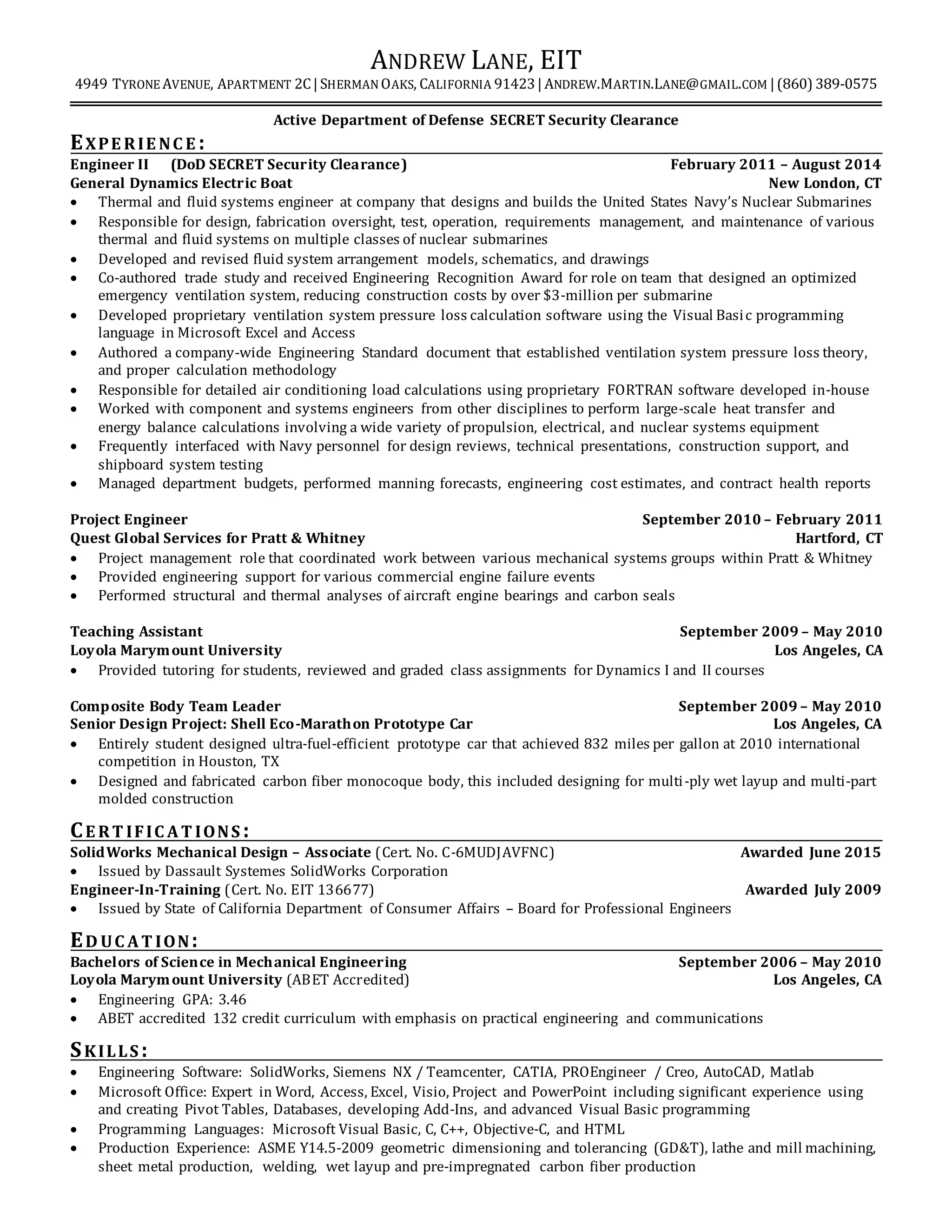 Andrew Lane Resume | DOCX