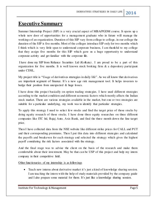 DERIVATIVES STRATEGIES IN DAILY LIFE