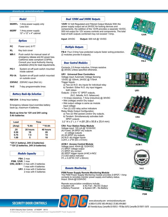 SDC 602RF Data Sheet | PDF