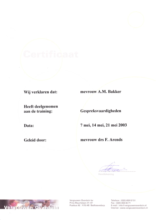Certificaat - Gespreksvaardigheden | PDF