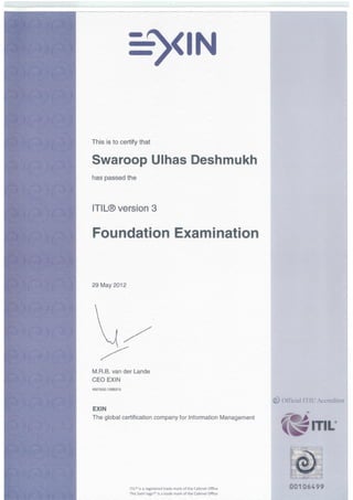 ITIL Certificates | PDF