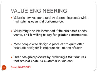 VALUE ENGINEERING ANALYSIS PPT | PPT