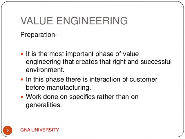 VALUE ENGINEERING ANALYSIS PPT