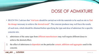 types of admixtures for concrete | PPTX