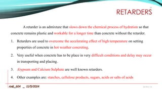 types of admixtures for concrete | PPTX