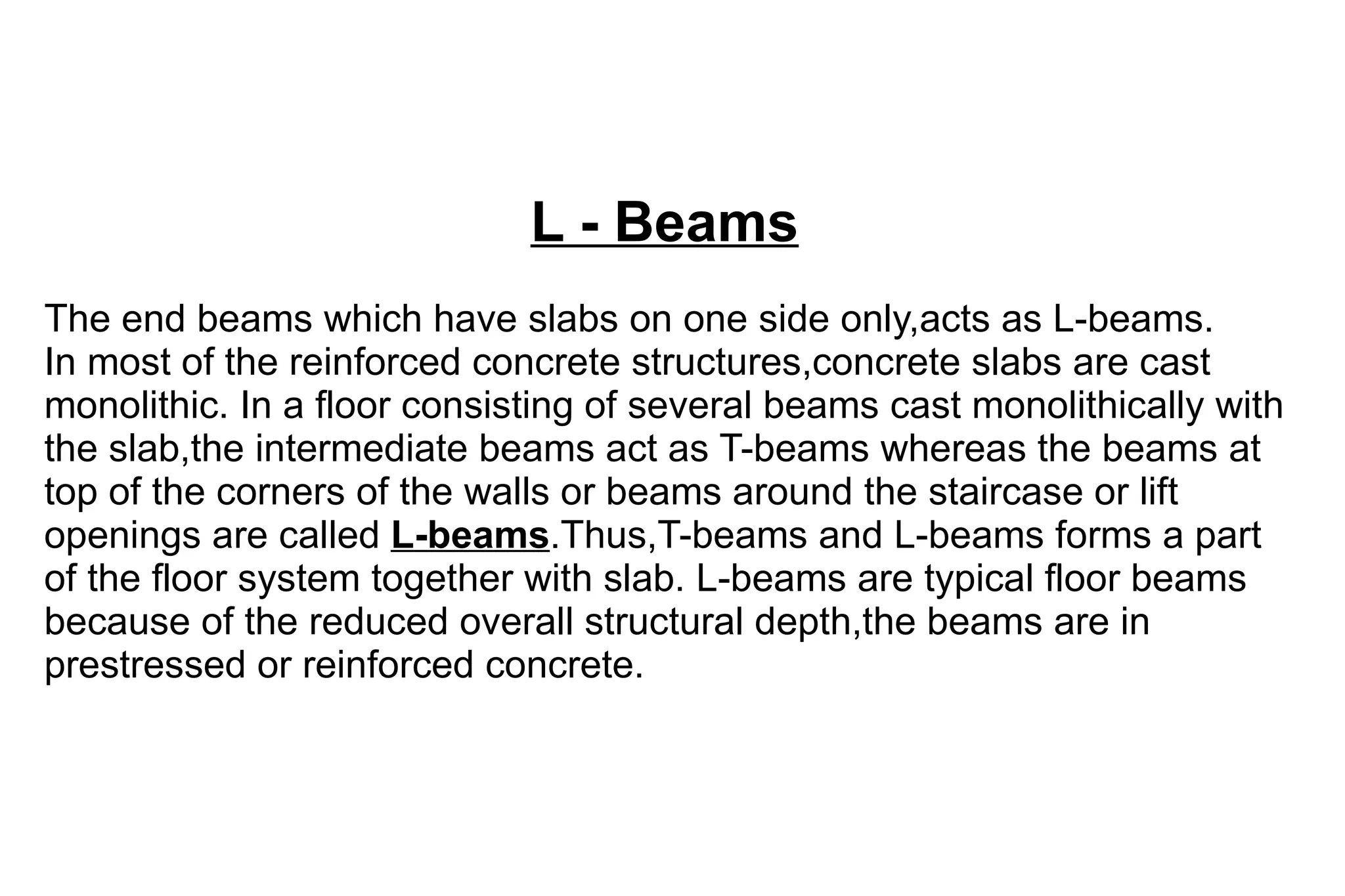 L- beams or flanged beams | ODP