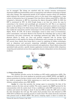 A Survey on IoT Architecture | PDF