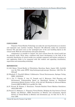 Virtual Reality Based Requirement Distributions for Disaster Affected Peoples | PDF