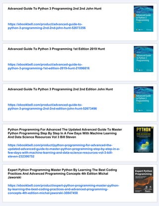 Advanced Python Programming Karamagi Robert | PDF