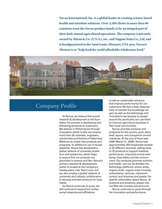 2008 Novus Sustainability Report | PDF | Agriculture | Industries