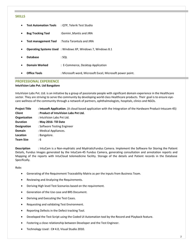 Prasanna_Software Testing Engineer resume | DOC