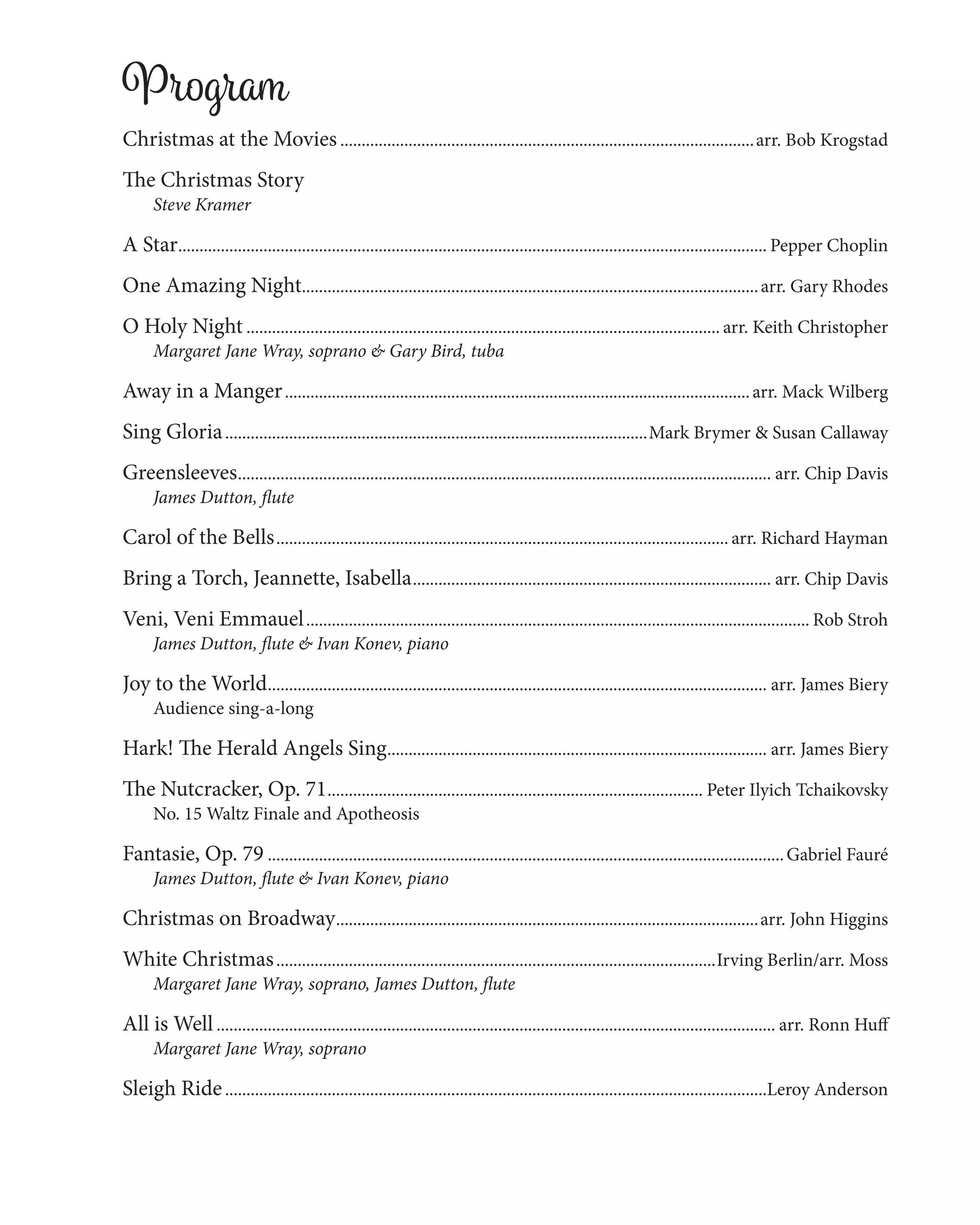 2016 Christmas Extravaganza Program Pdf