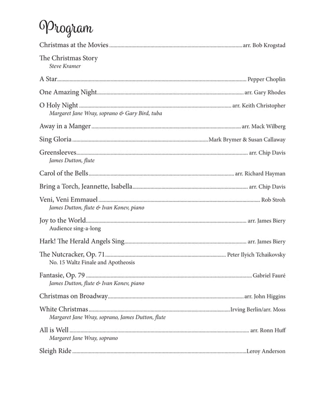 2016 Christmas Extravaganza_Program | PDF