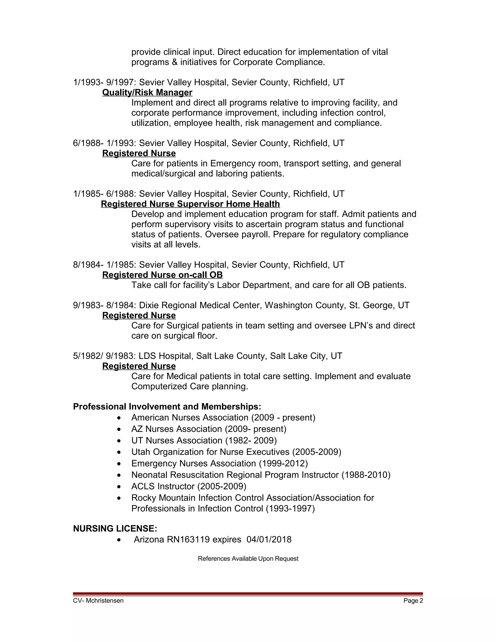 Curriculum Vitae Michelle Christensen 2016 | DOC