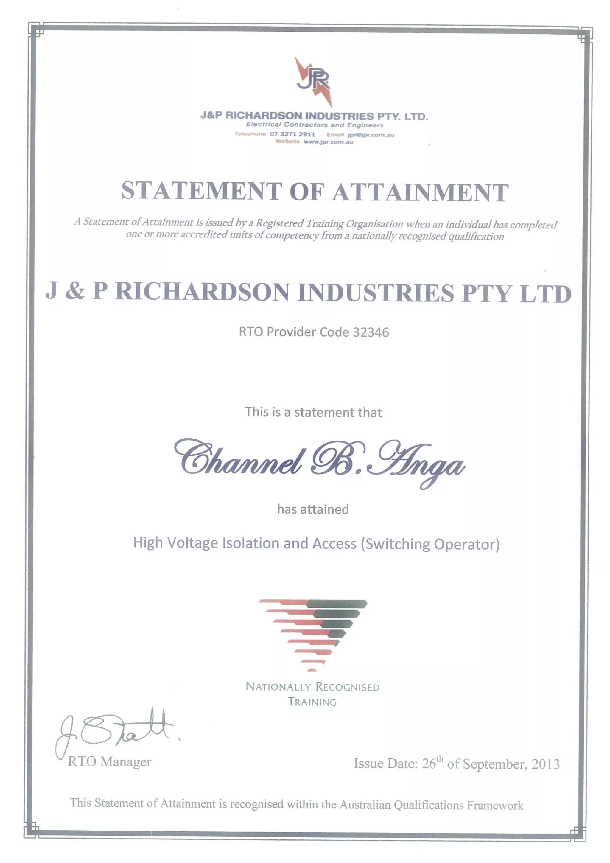 CBullut - HV Certificate | PDF