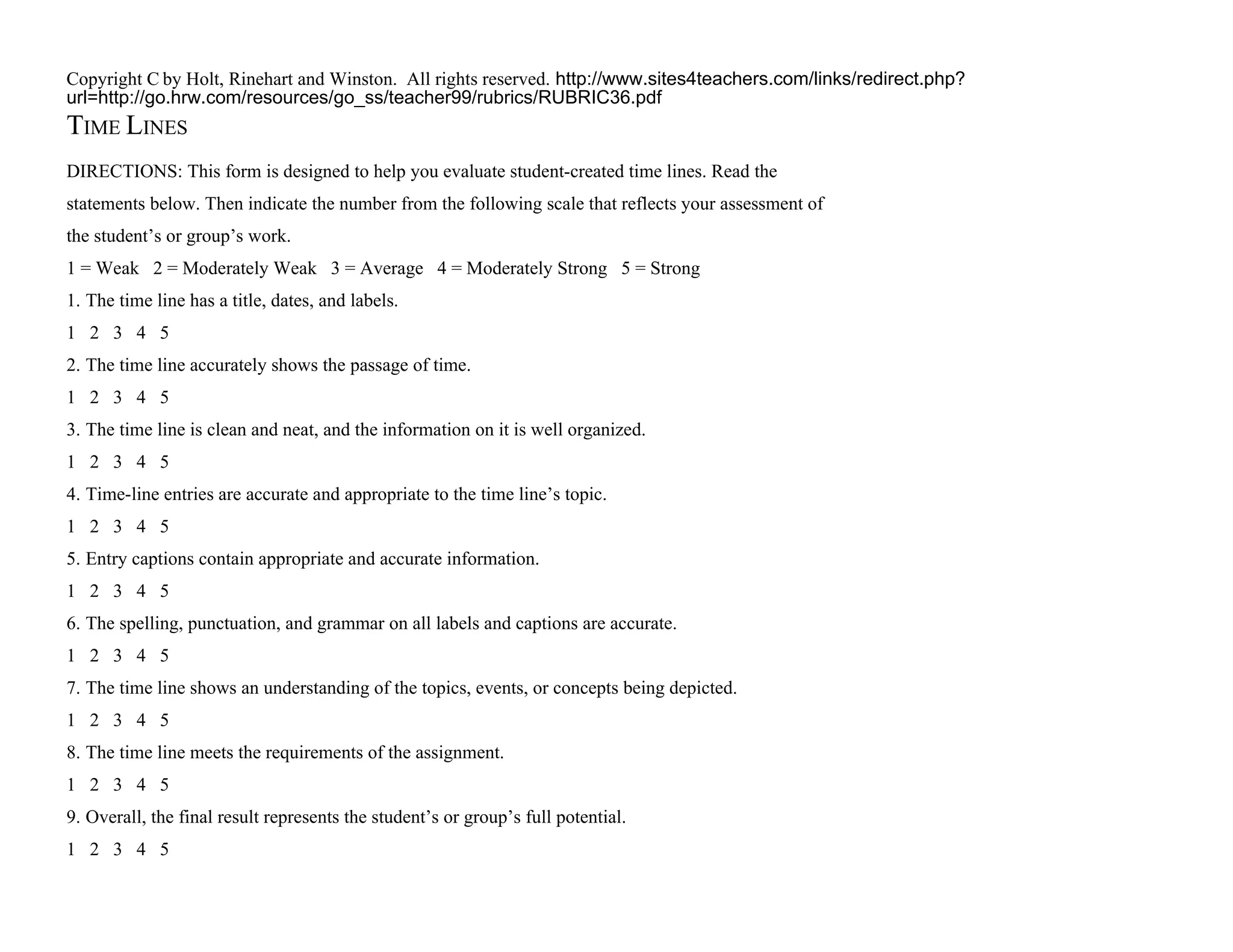 604 Examples Of Rubrics T | DOC