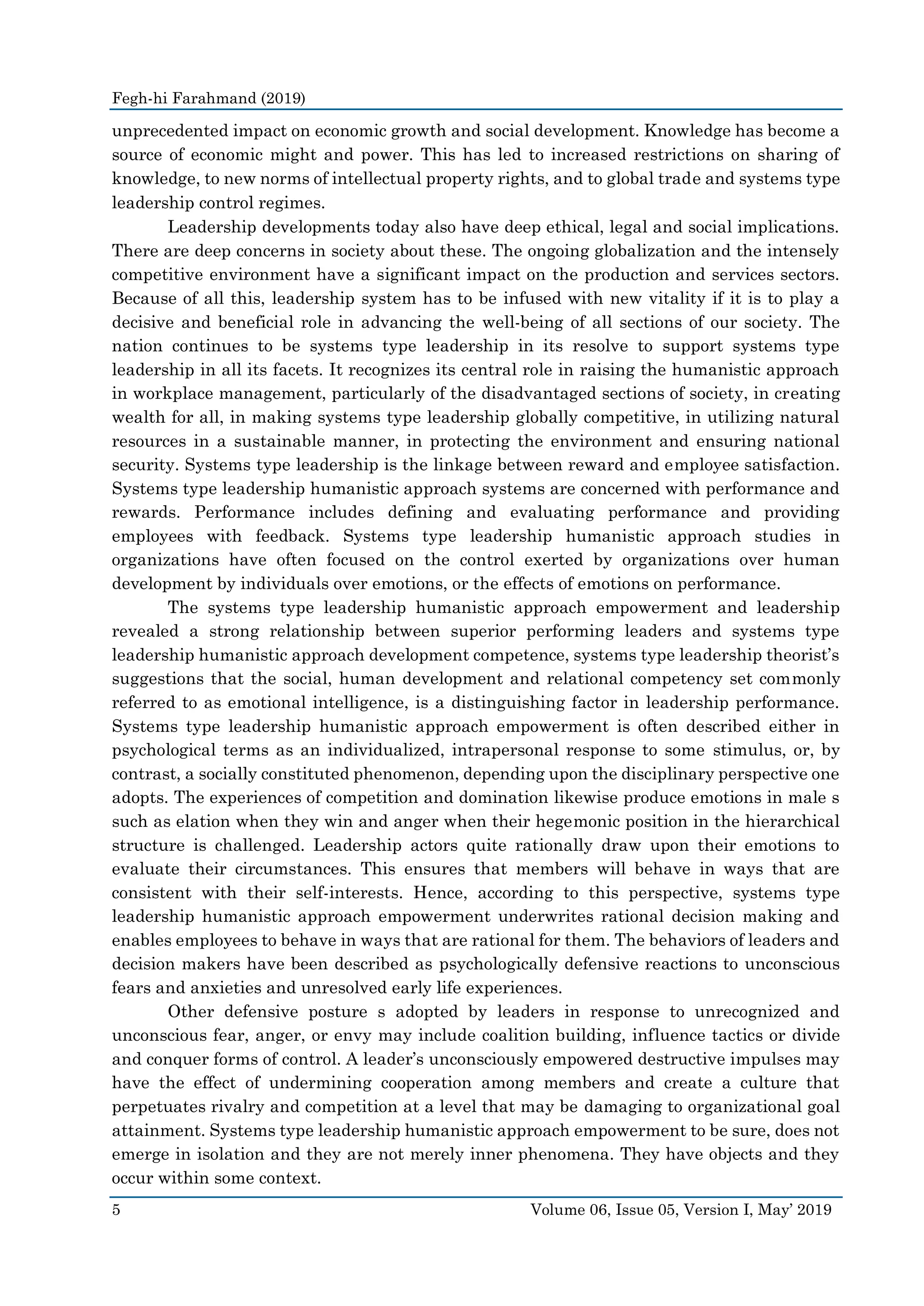 Leadership by Humanistic Approach in Workplace Management | PDF