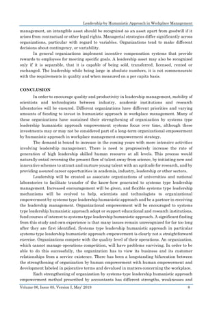 Leadership by Humanistic Approach in Workplace Management | PDF