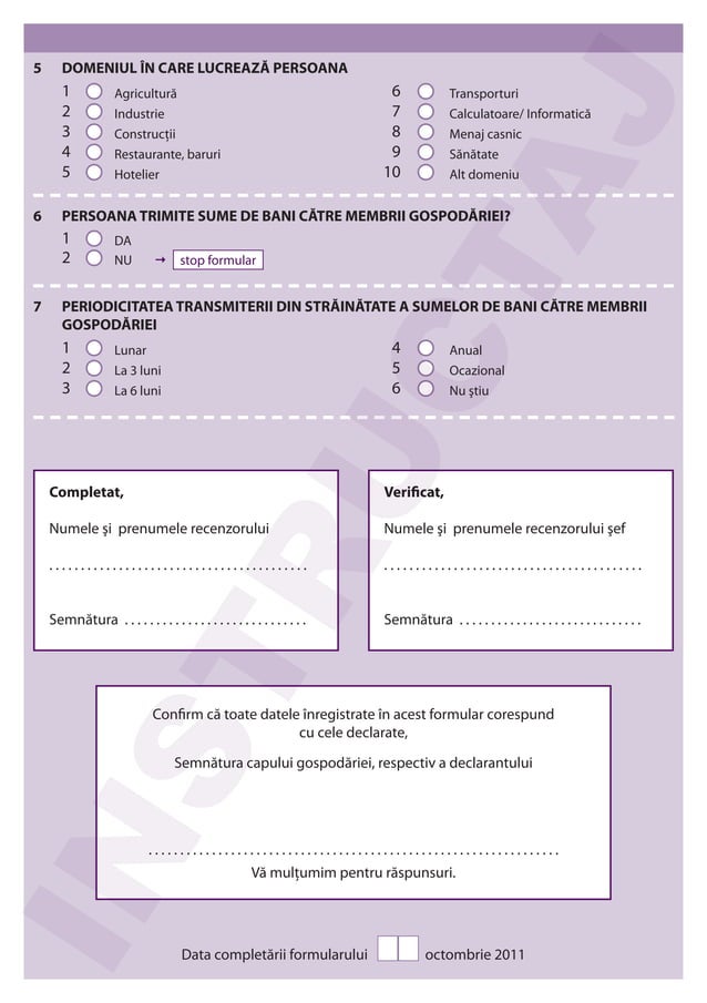 Formular-recensamant-octombrie-2011-3 | PDF
