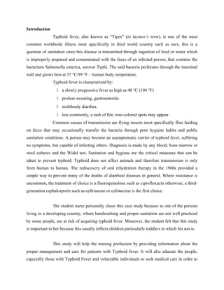 60527427 a-case-study-on-typhoid-fever | DOC