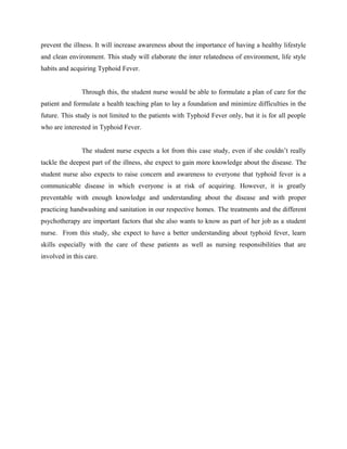 60527427 a-case-study-on-typhoid-fever | DOC