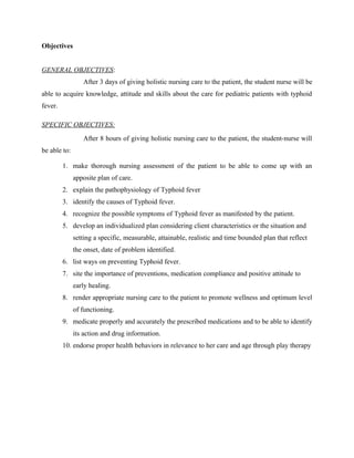 60527427 a-case-study-on-typhoid-fever | DOC