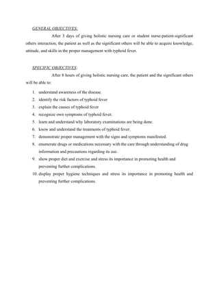 60527427 a-case-study-on-typhoid-fever | DOC