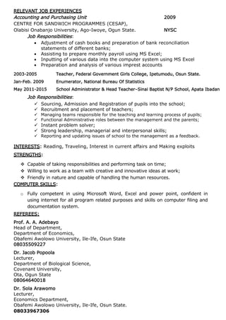 BELLO JOHNSON CV | PDF